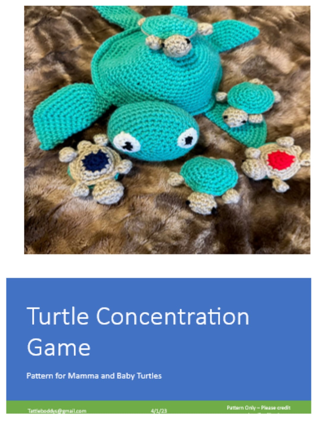 Turtle Memory Game Crochet Pattern Only - Etsy