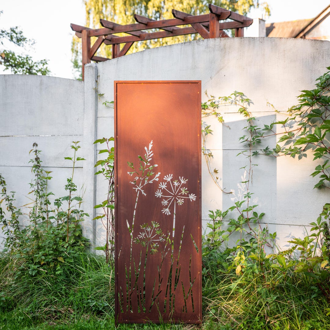 Paras EDELROST SICHTSCHUTZ Garten Deko 160 x 50 cm metallbandzaun ...