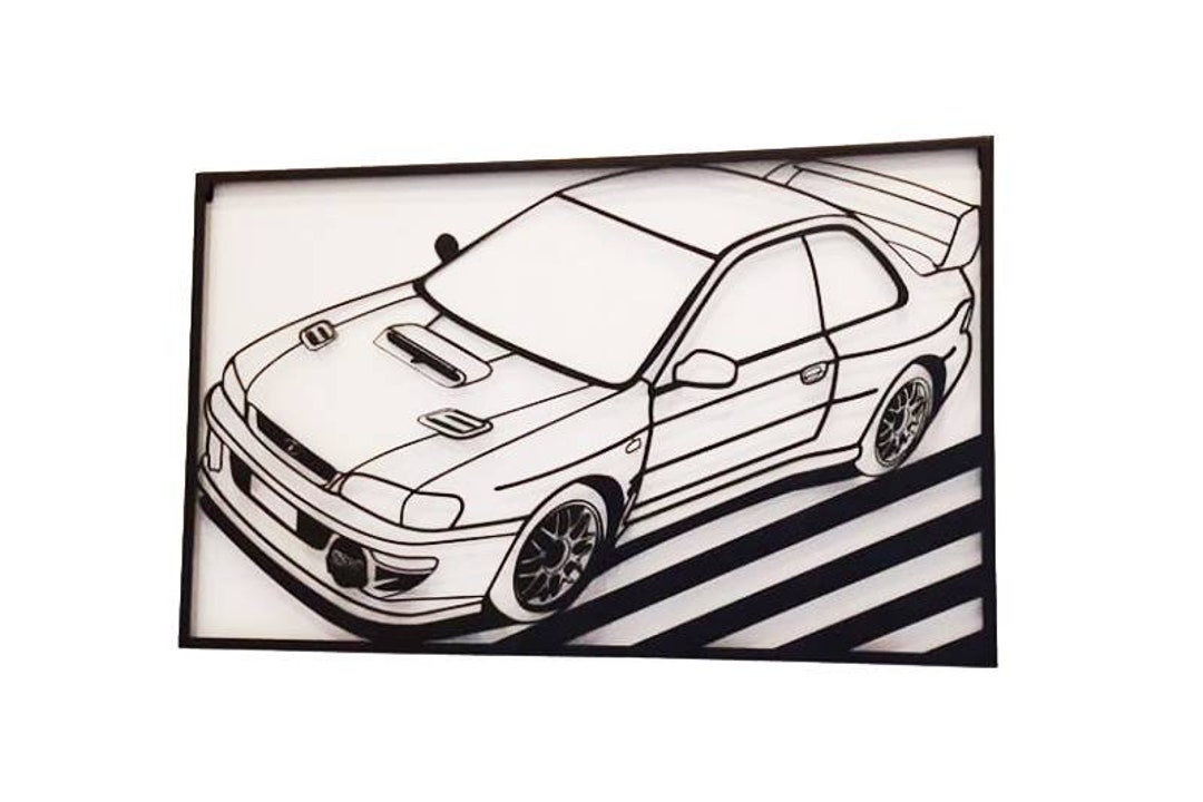 Subaru Impreza GC 22B Wall Decor, Wall Hanger, STI, WRC Legend, Subaru ...