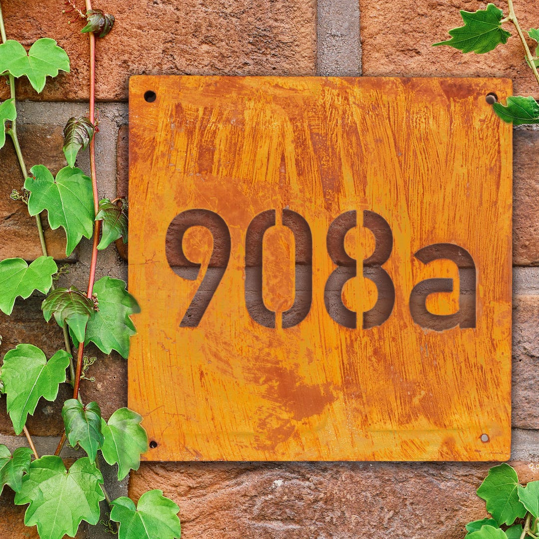 Custom Corten Signboard, Corten Signage, Rusty Yard Wall Art, Modern ...