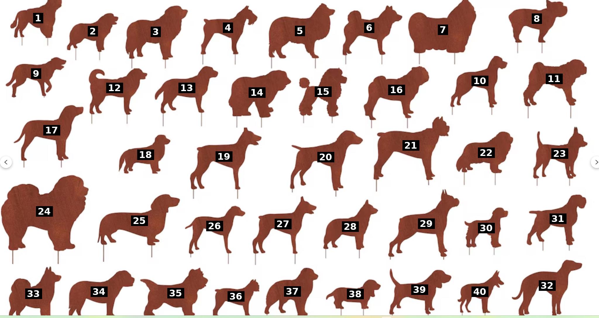 Custom Effect Corten Steel Dog Silhouettes, Garden Décor, Choose From ...