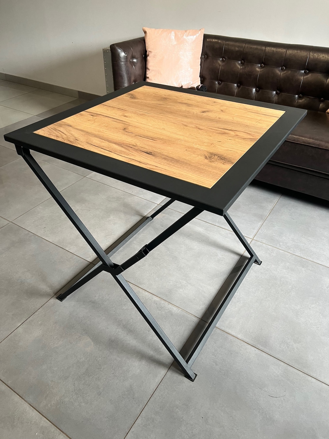 Folding Table, Metal Leg Folding Study Table, Space Saving Table ...