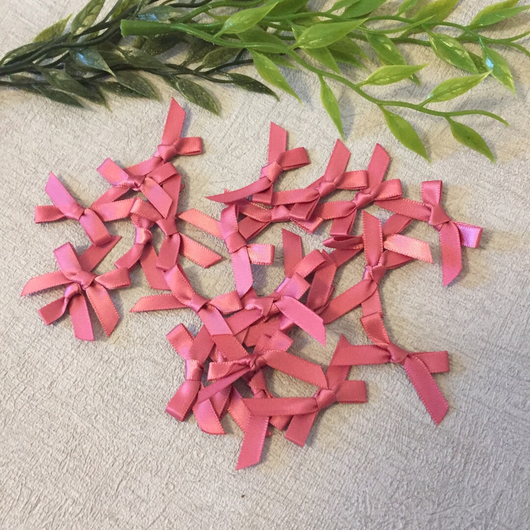 Dusky Pink Satin Bows X 20, Pack of Pink Ribbon Bows - Etsy UK