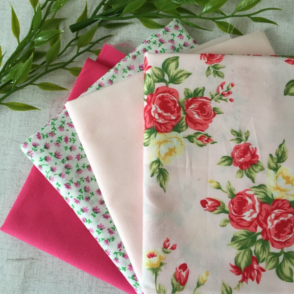 Pink Floral Fabric - Etsy UK