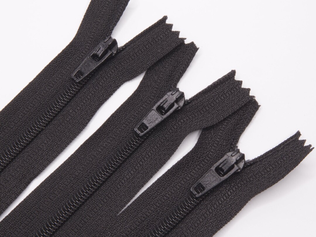 Zips noirs Pack de 3 Nylon Closed End Black Zippers disponible dans une ...