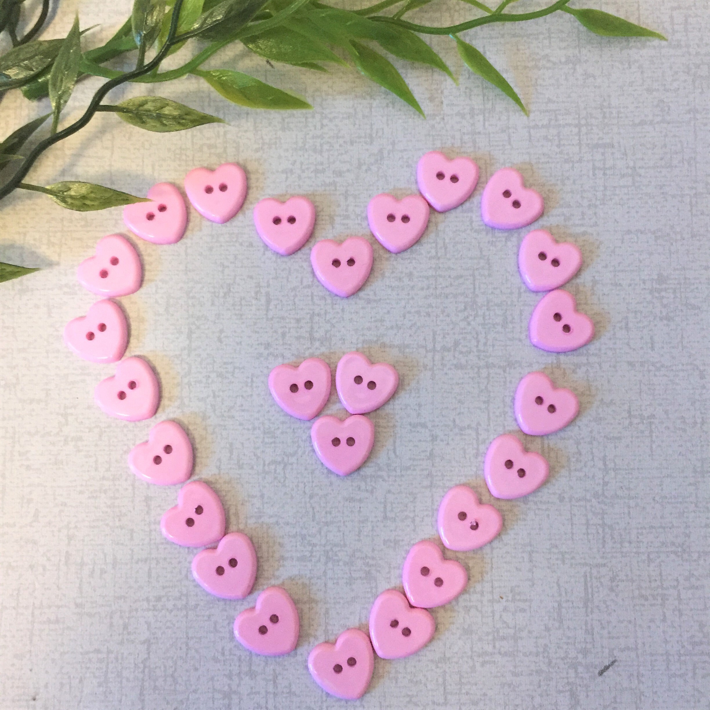 Pink Heart Buttons Pack of 25 13mm Small Pink Heart Buttons - Etsy UK