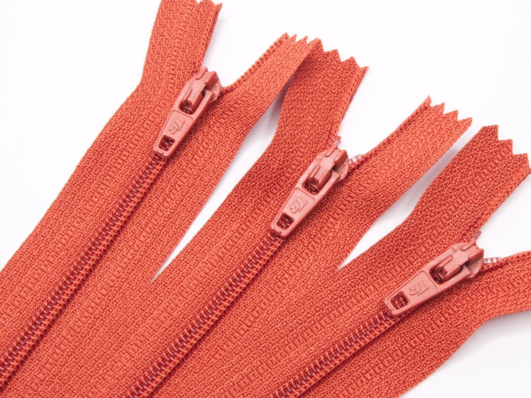 Rust Brown Zips pack of 3 Nylon Closed End Rust Brown - Etsy