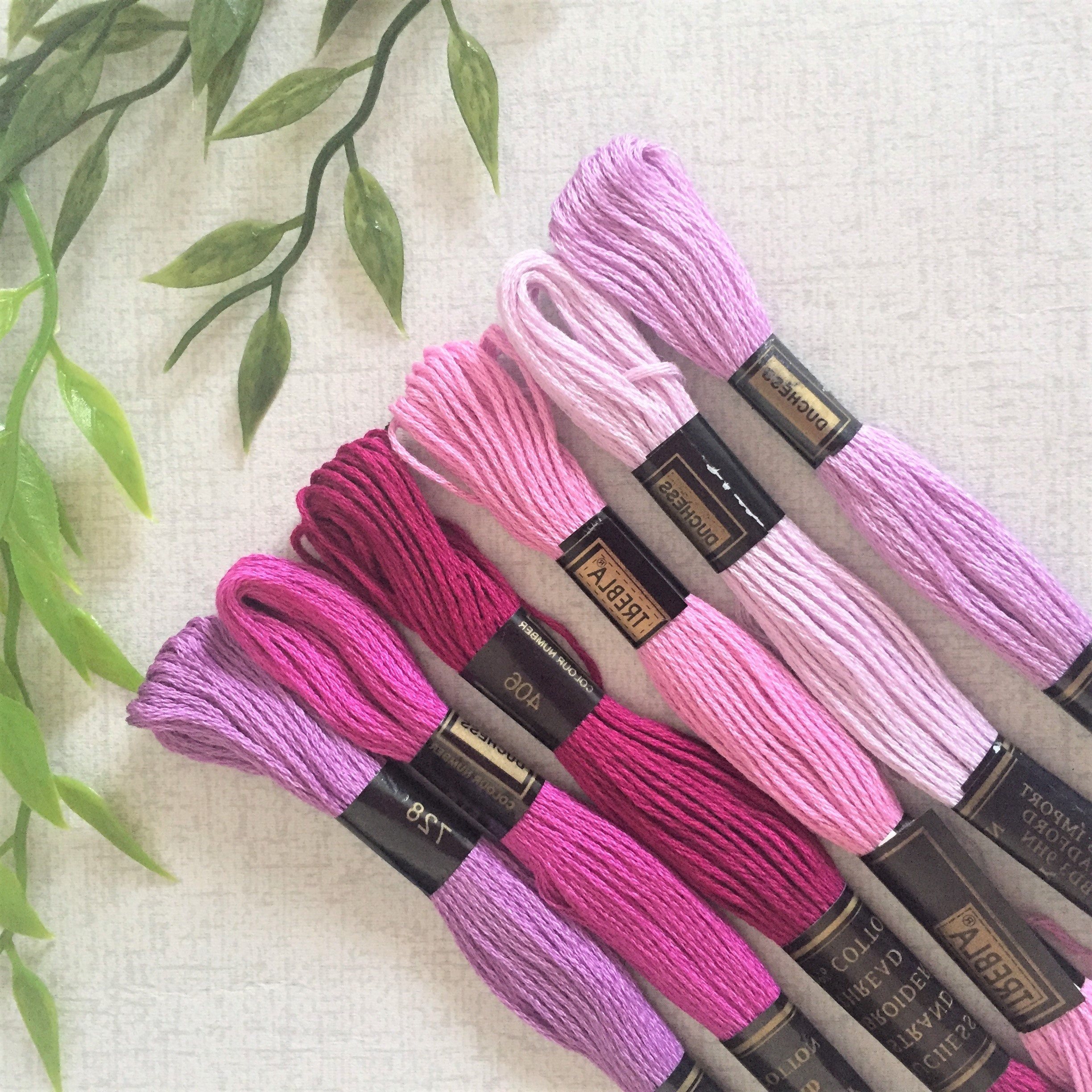 Pack of 6 Embroidery Threads in Plum and Purple Colours, Embroidery ...