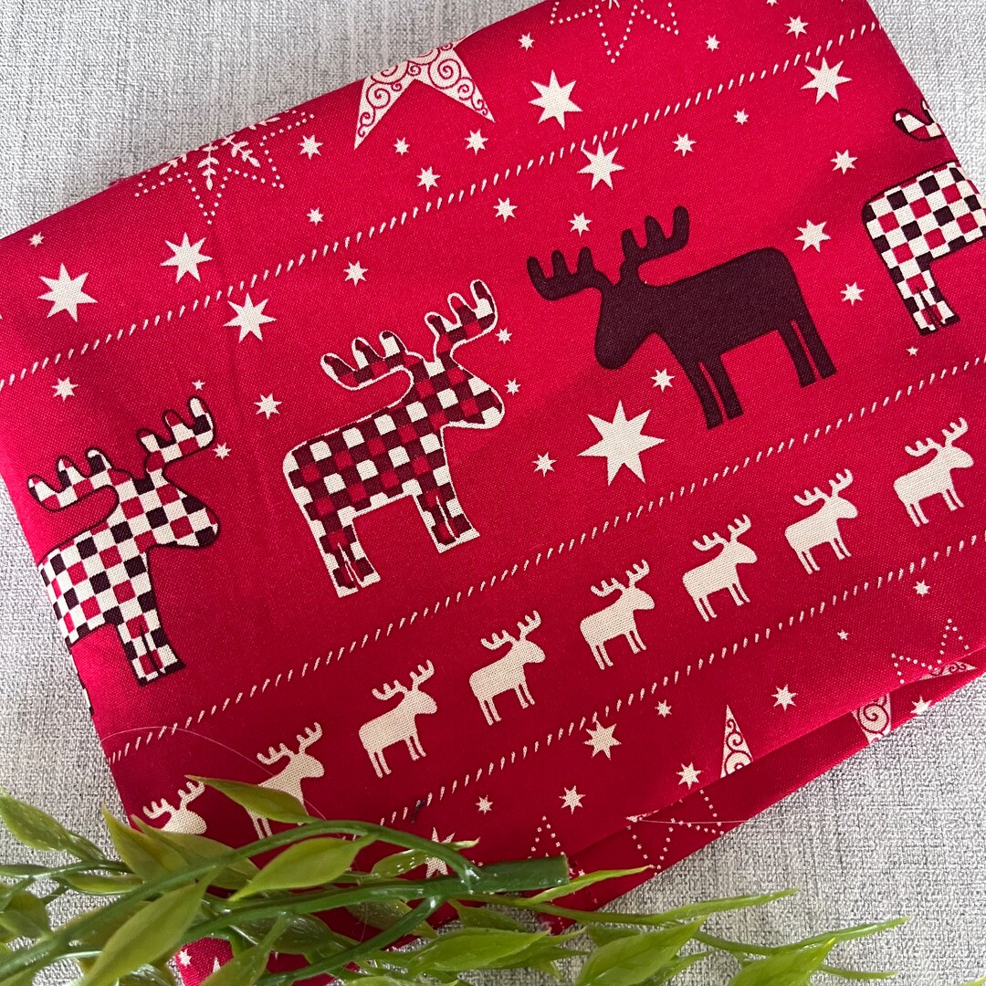 Christmas Scandi Reindeer Fabric Fat Quarter Cotton Fabric - Etsy