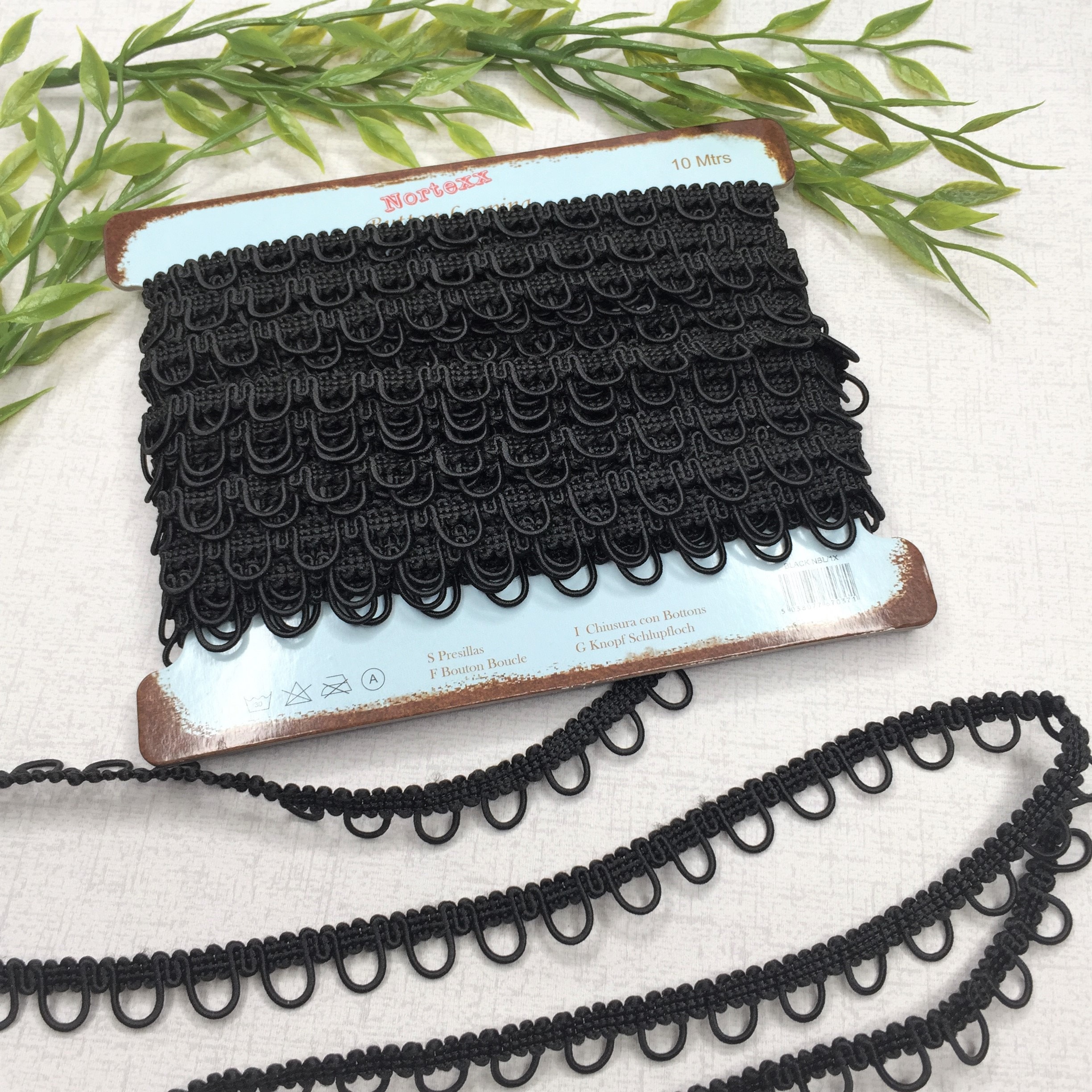 Black Button Loop, Dress Button Looping, Elasticated Looping, Button ...