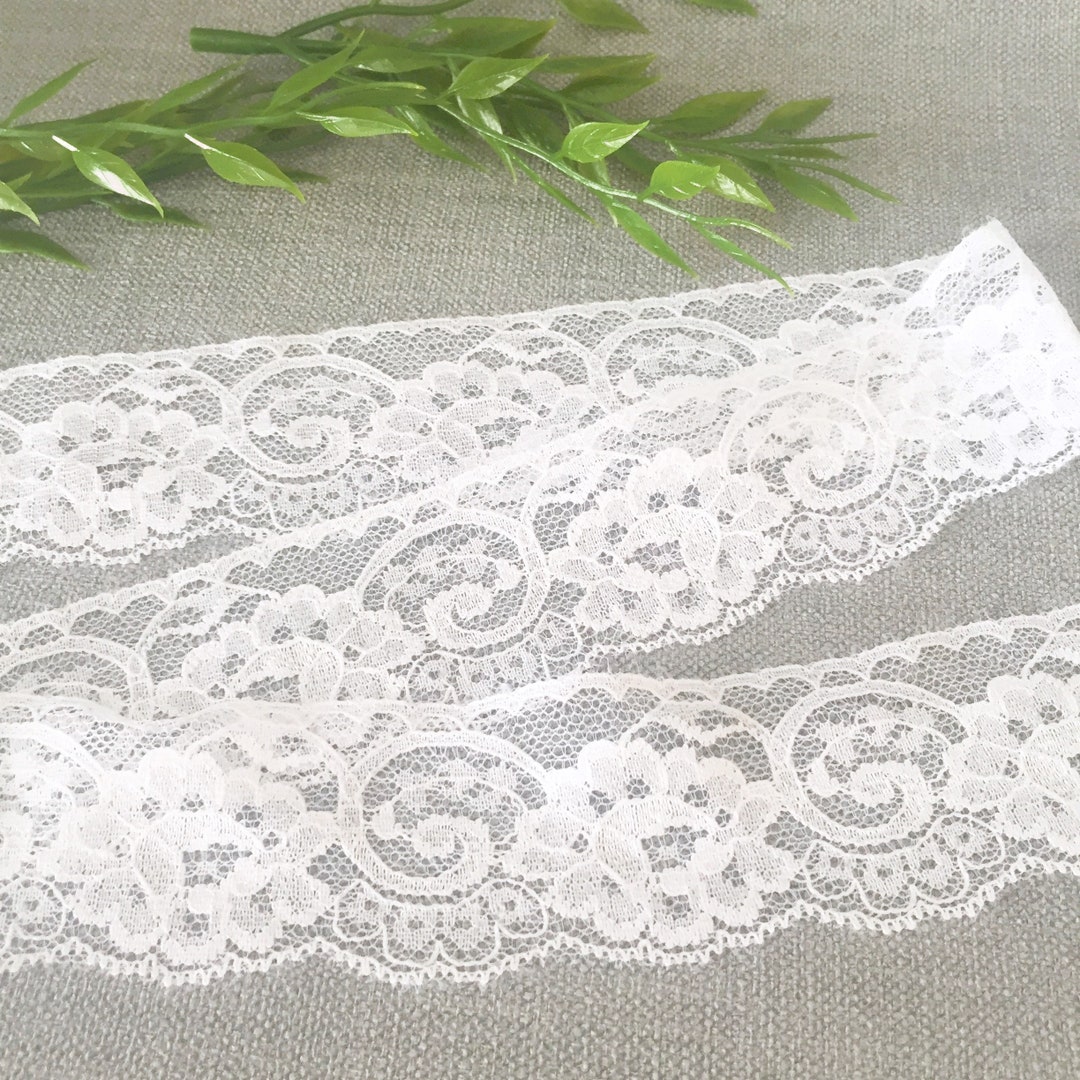 White Floral Lace,44 Mm, Price per 3 Metres, - Etsy