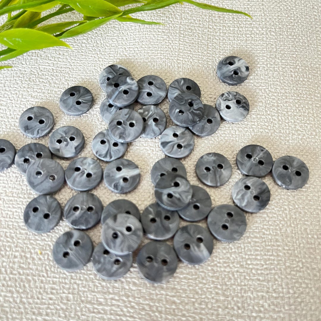 Small Grey Buttons: 10mm Round Matt Buttons, Set of 20 - Etsy UK