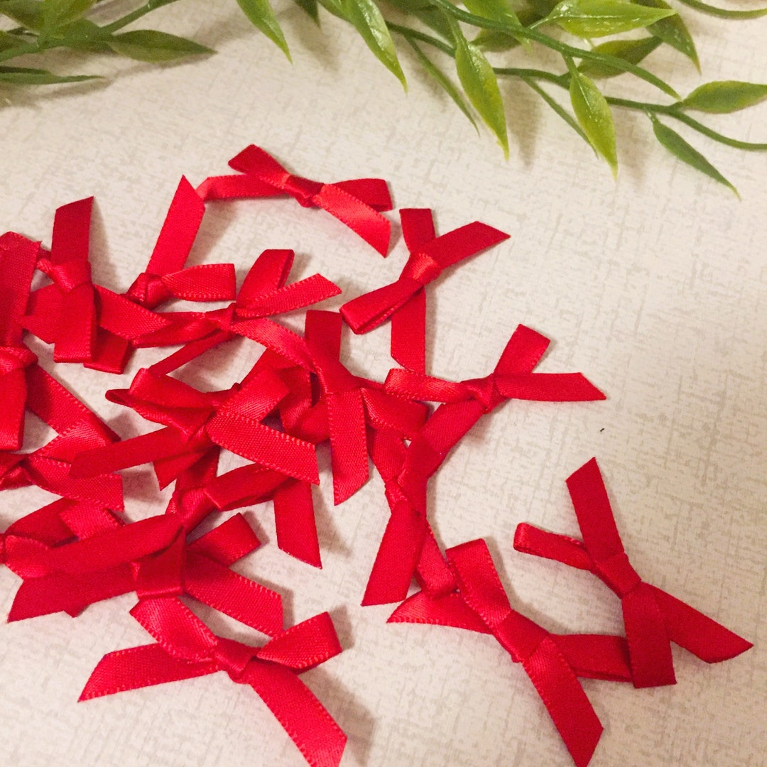 Red Satin Bows X 20, Pack of Red Ribbon Bows - Etsy UK