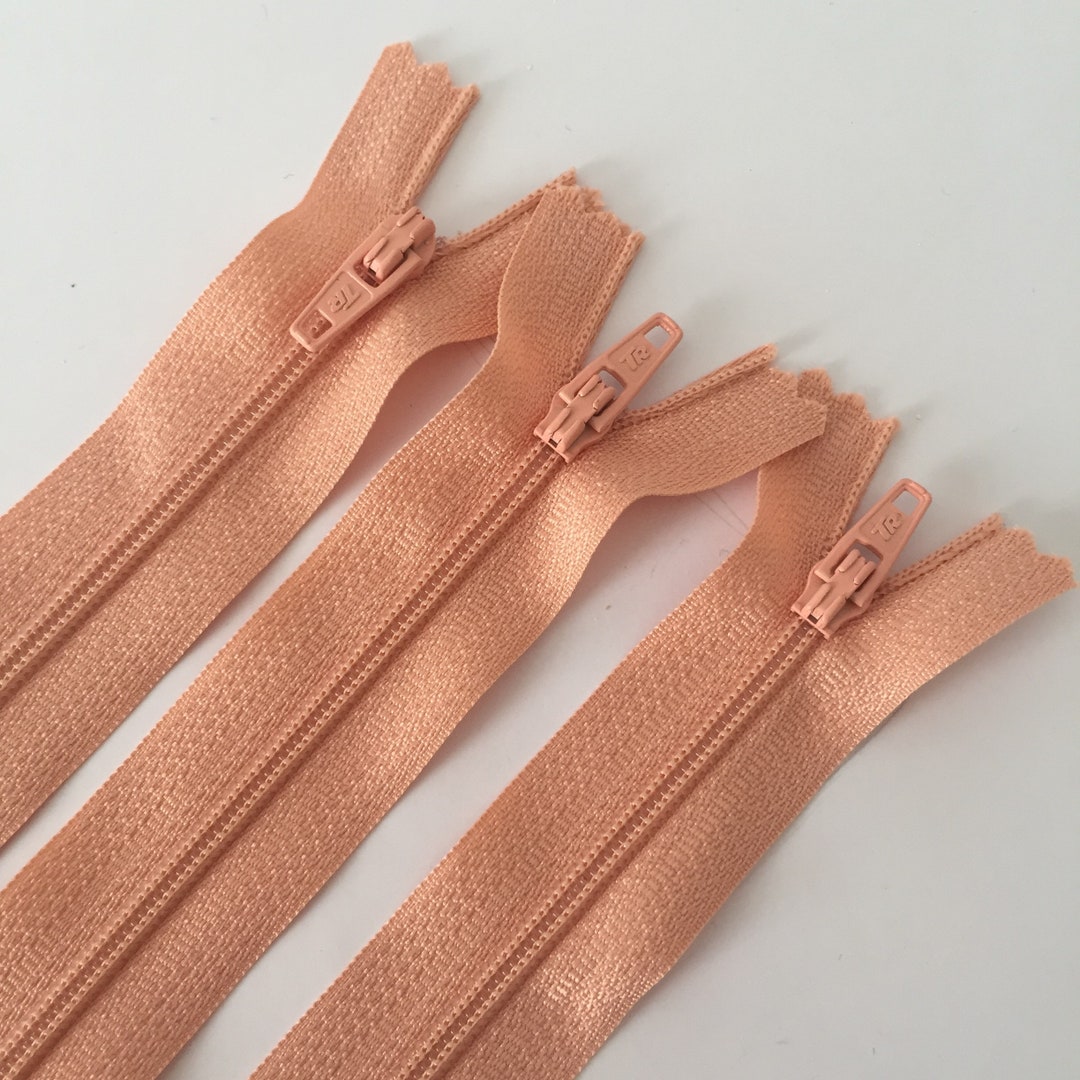 Peach Zips (pack 0f 3) - Nylon Closed End Peach Zippers - Available in ...