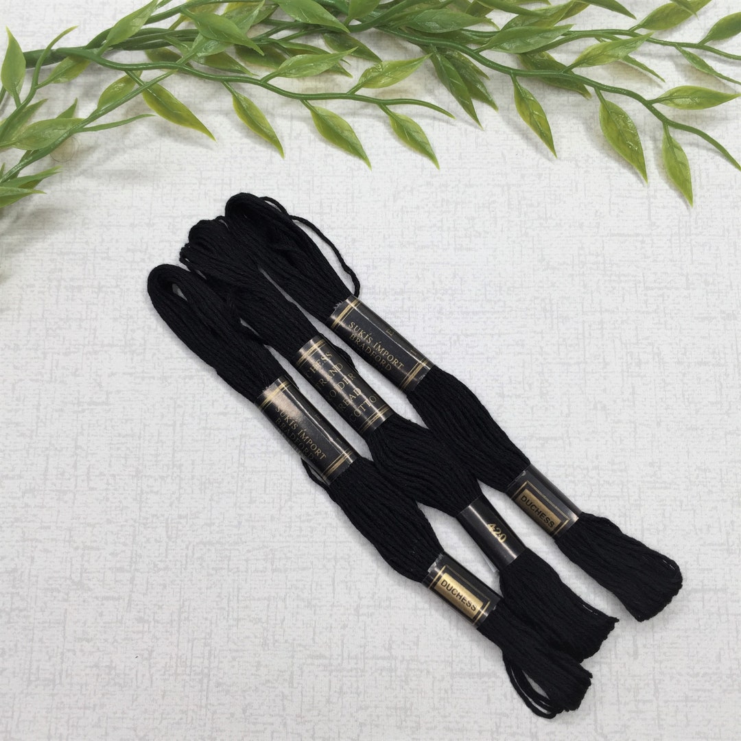 Pack of 3 Black Embroidery Threads, EMTH-03-420 - Etsy