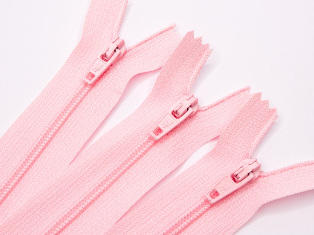 Pale Pink Zips (pack 0f 3) - Nylon Closed End Pale Pink Zippers ...