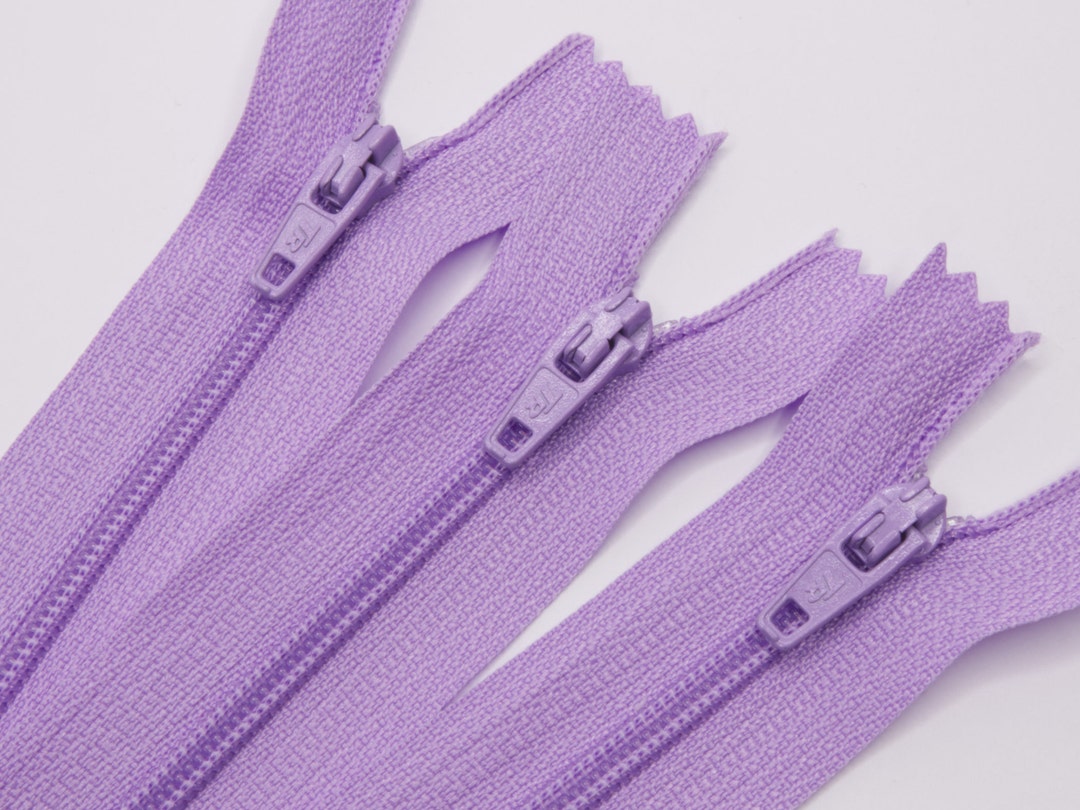 Lilac Zips pack 0f 3 Nylon Closed End Lilac Zippers Available in a ...