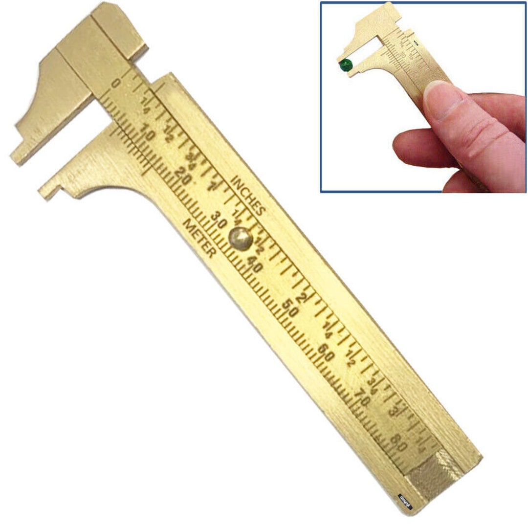 Brass Sliding Gauge 85mm Pocket Caliper Vernier 33 Inch And Mm Jewelry