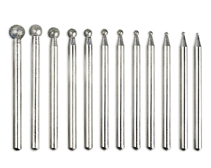 New 12pc Diamond Round Ball Burr Bit Set 1/8 Shank 150 - Etsy