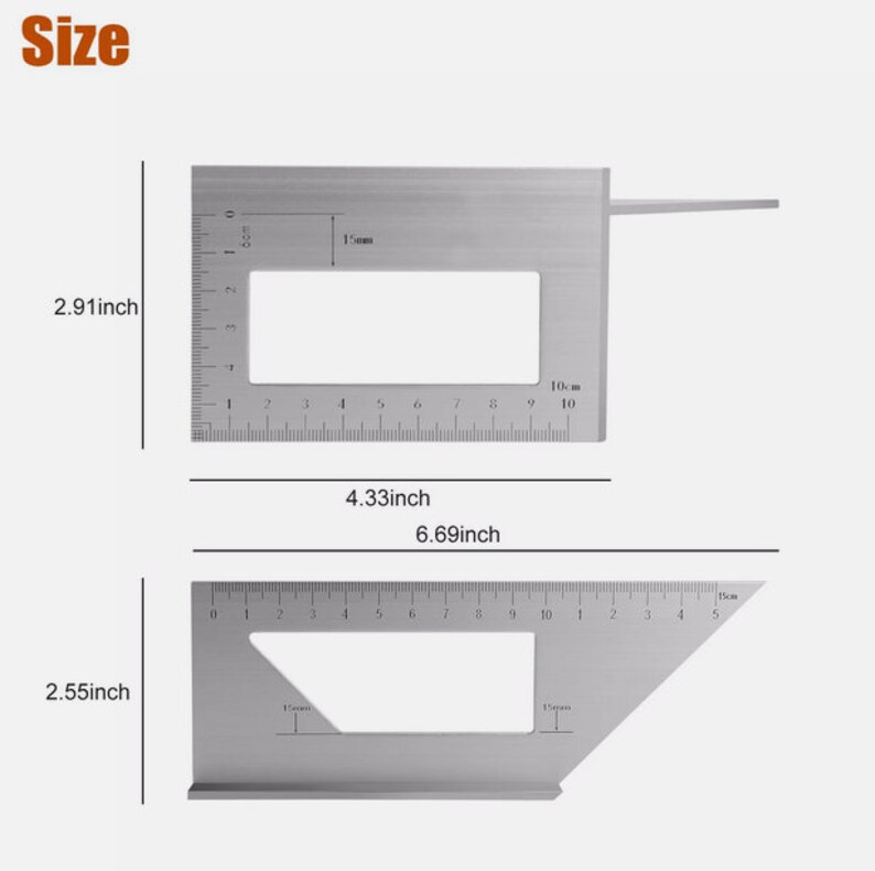 45/90degree Gauge Right Angle Ruler Measuring Woodworking Carpenters ...