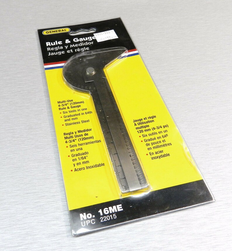 Gauge Multi Use Rule and Gage General Tool 16me Measure Angles Center ...