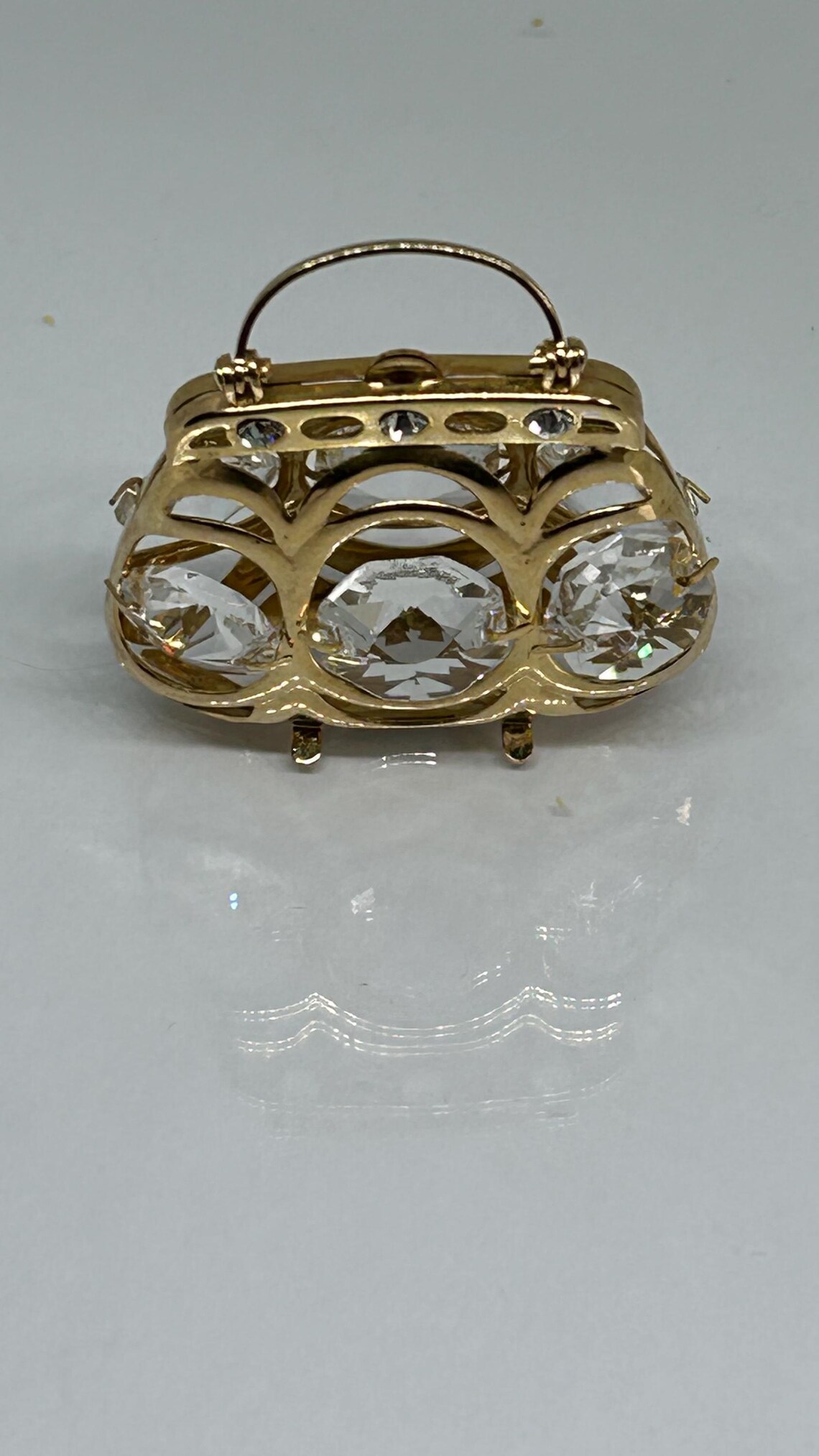 Matashi Home Decorative Showpiece 24K Gold Plated Crystal Studded Purse ...
