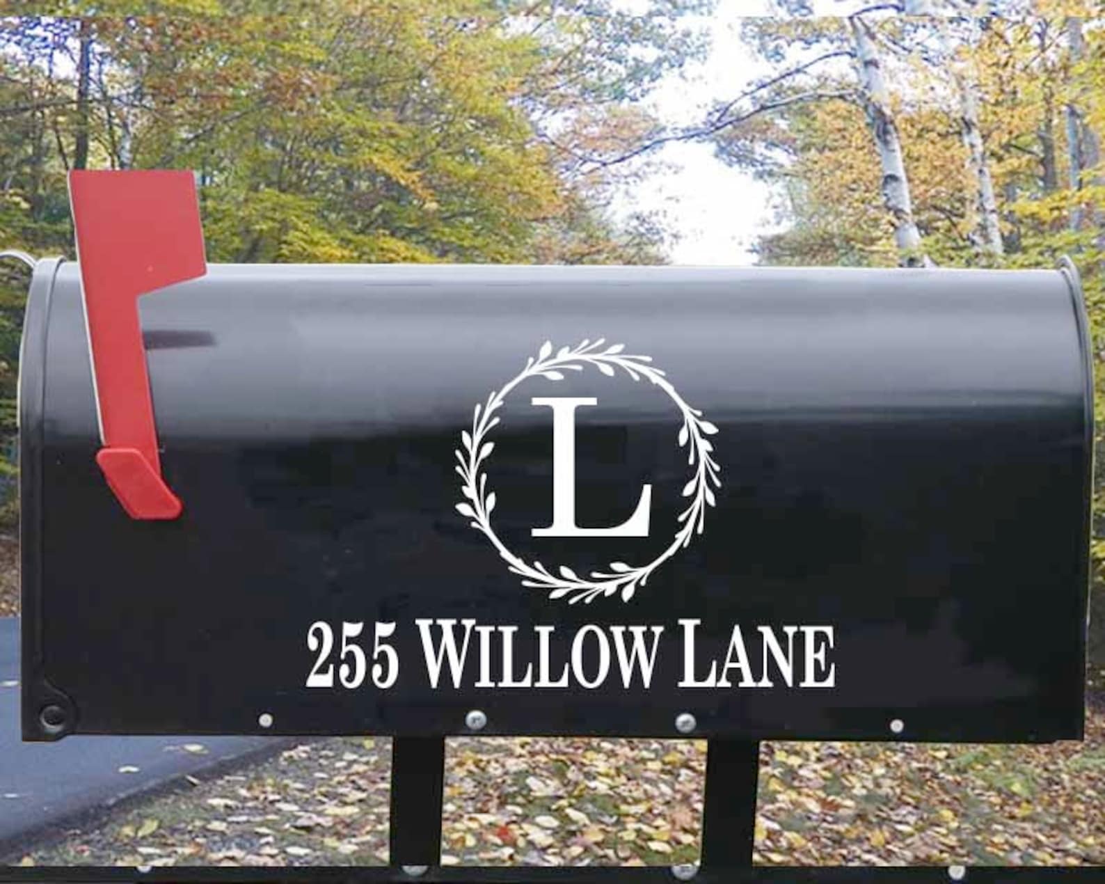 Mailbox Decal, Personalized Mailbox Sticker, Mailbox Wreath, Mailbox ...