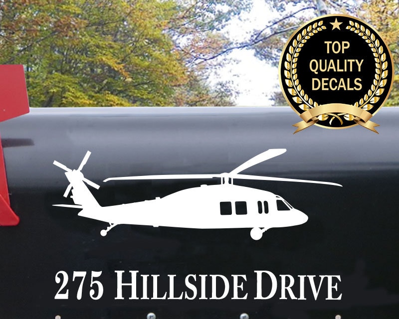 Black Hawk Helicopter Mailbox Decal, Mailbox Stickers, UH-60 Black Hawk ...