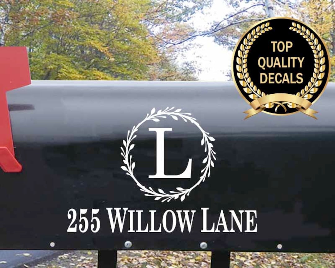 Mailbox Decal, Personalized Mailbox Sticker, Mailbox Wreath, Mailbox ...