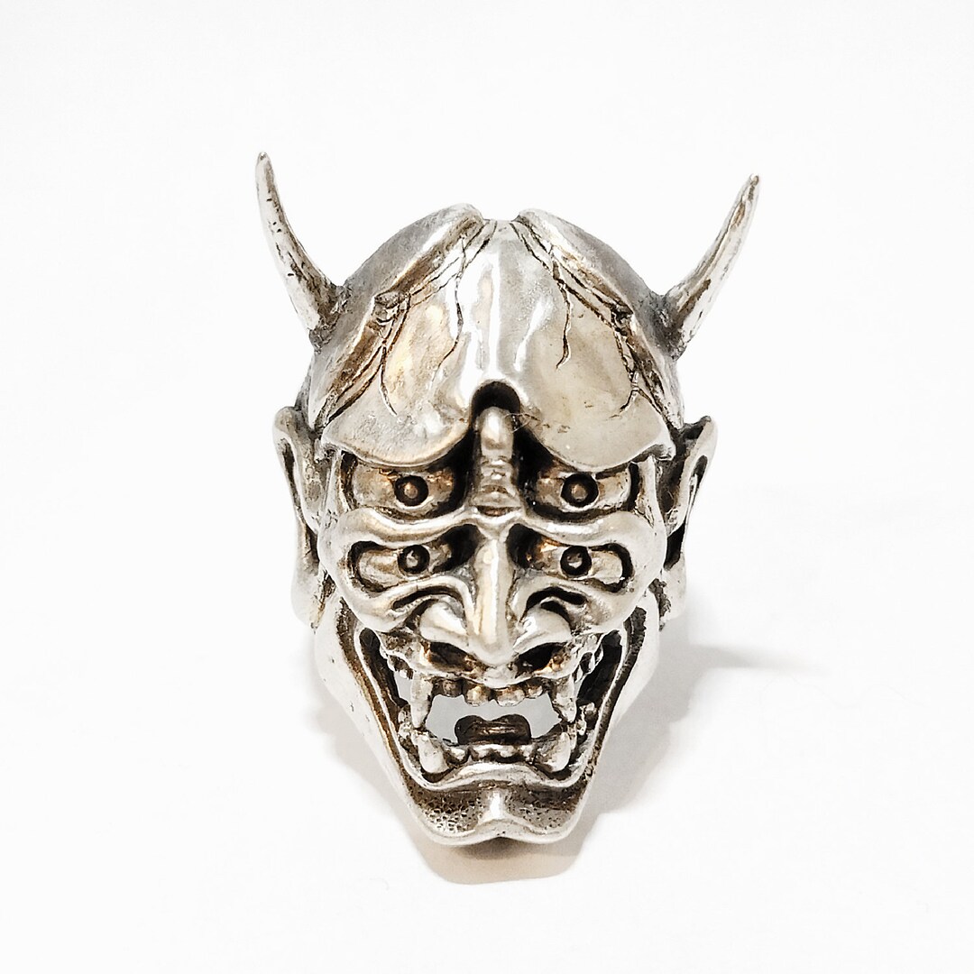Two Face Hannya - Ring - Silver 925 matte Finish - Etsy