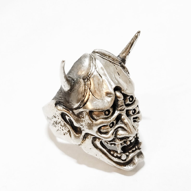 Two Face Hannya - Ring - Silver 925 matte Finish - Etsy