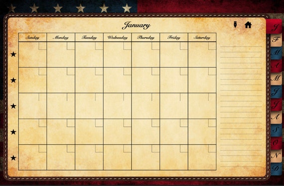 Rustic American Flag Planner - Etsy