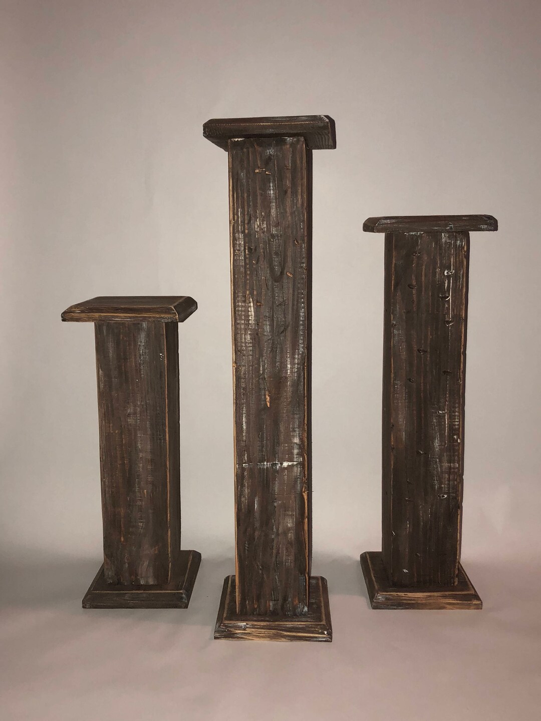 Rustic Candlestick Pillars - Etsy