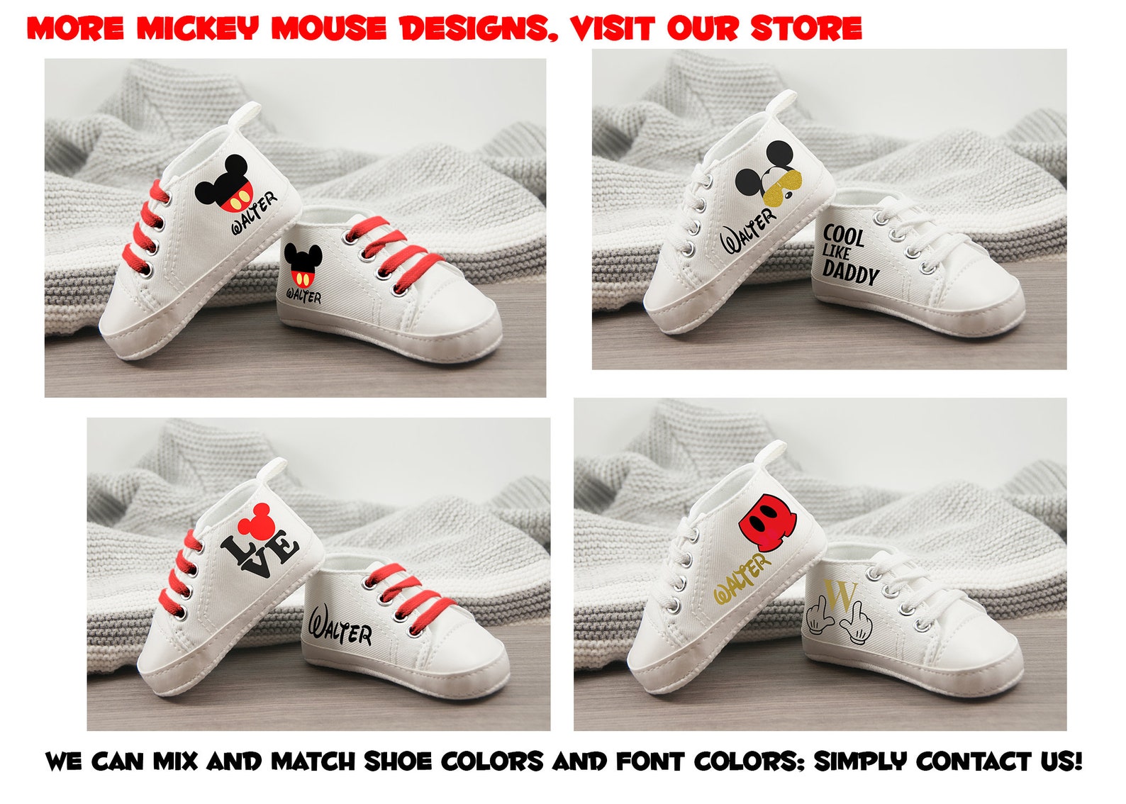 Mickey Mouse Baby Shoes - Birthday Outfit - Mickey Birthday - Disney ...