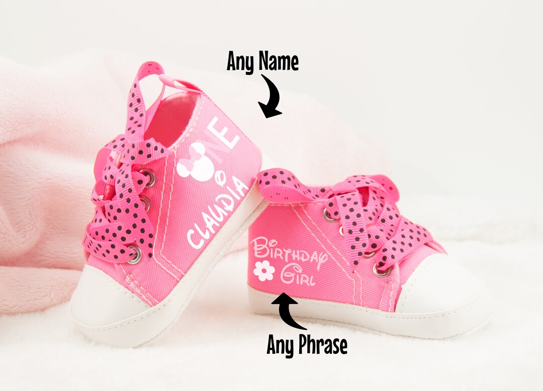 Minnie Mouse Baby Girl Shoes, Personalize Baby Gift for Girls, Baby ...