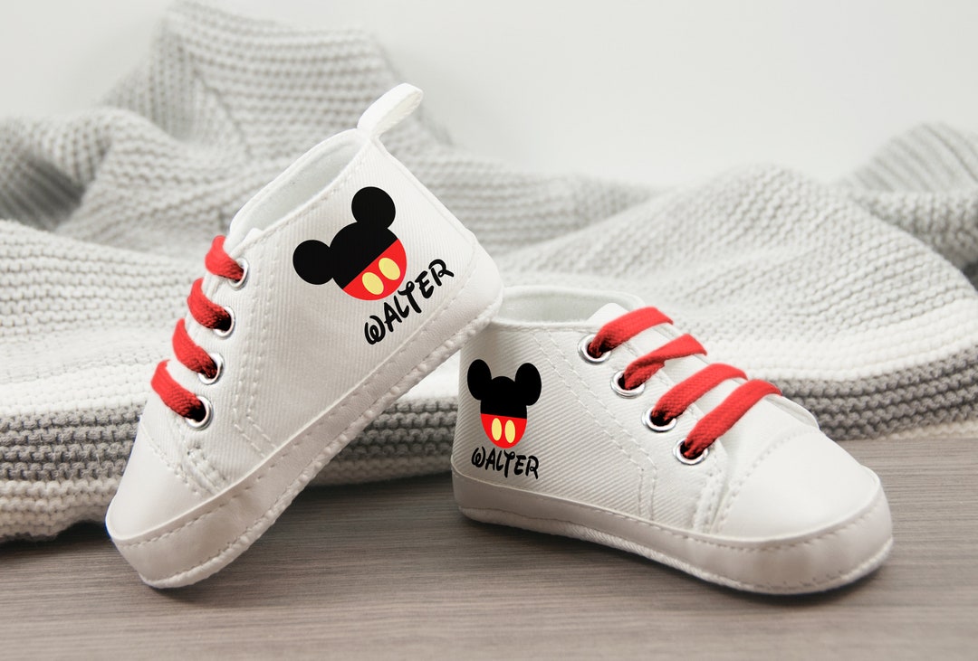 Mickey Mouse Baby Boy Shoes, Personalize Baby Gift, Baby Boy, Baby ...