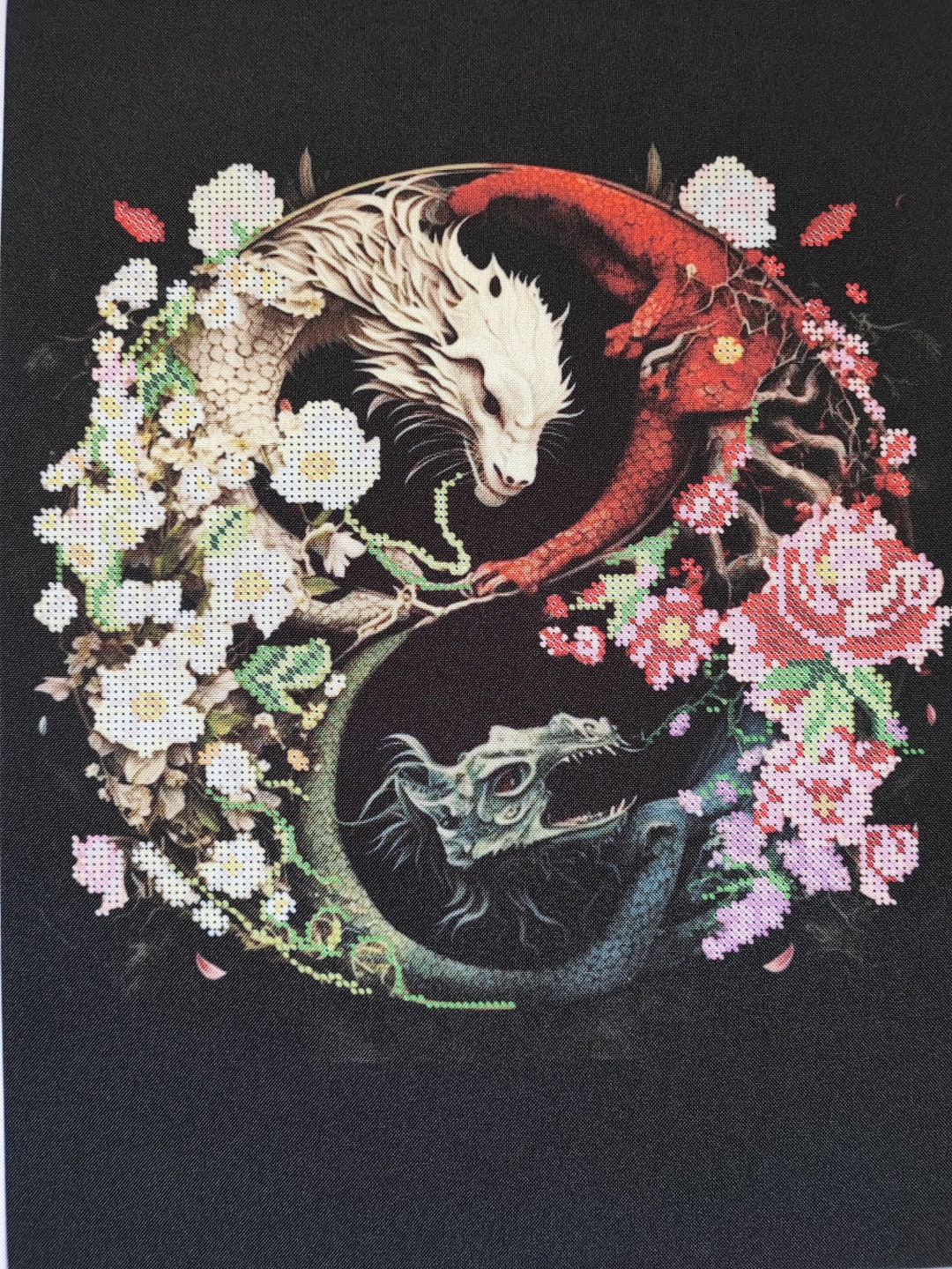 Bead Embroidery Kit Two Dragon, Needlepoint Kit Dragon Yin Yang ...
