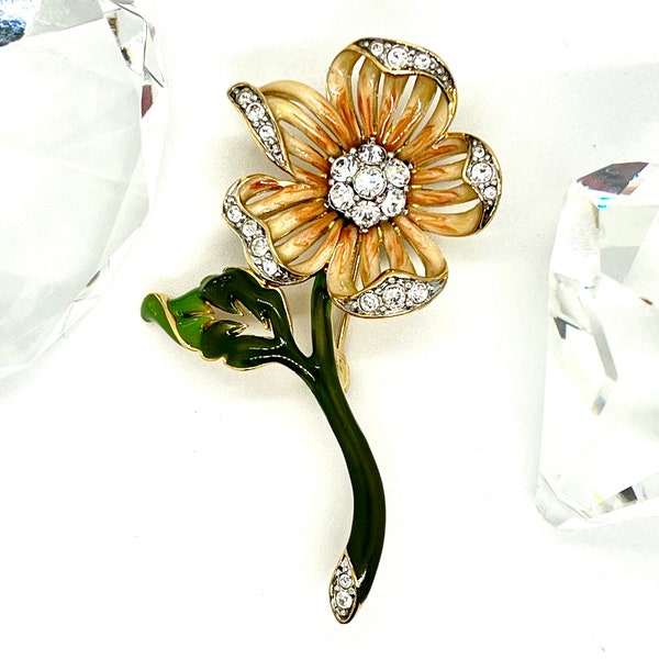 Peach Flower Brooch - Etsy