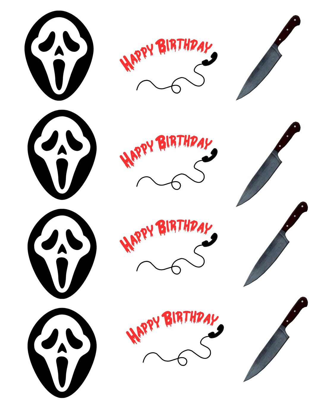 Scream Horror Cupcake Topper - Etsy