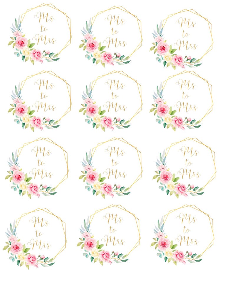 Ms. to Mrs. Bridal Cupcake Toppers - Etsy