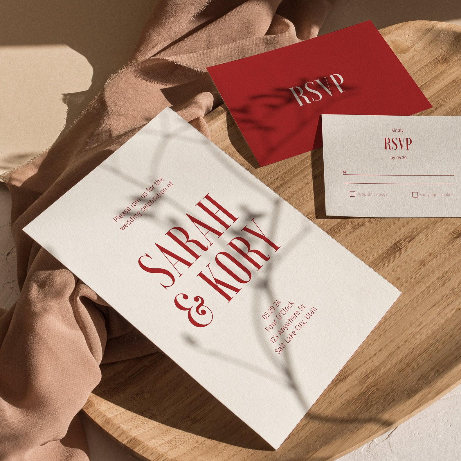 Red Burst Wedding Invitation Suite Wedding Invitation Suite Modern ...