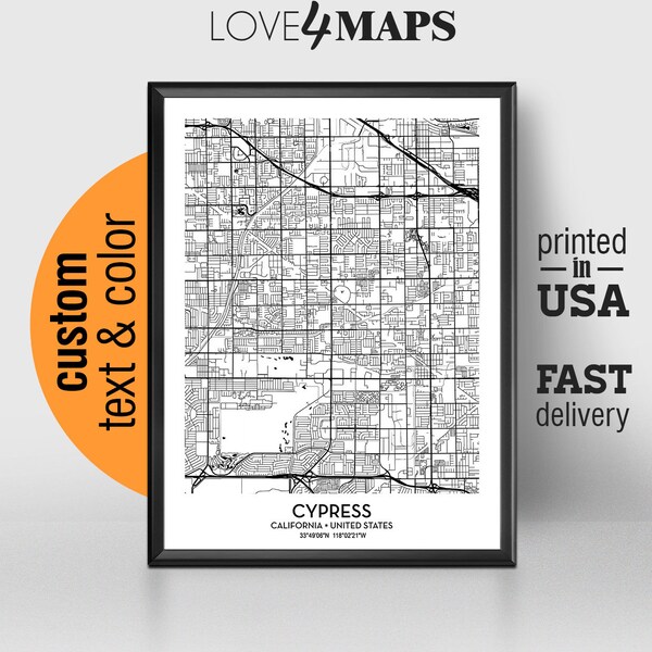 Cypress Ca Map Print - Etsy