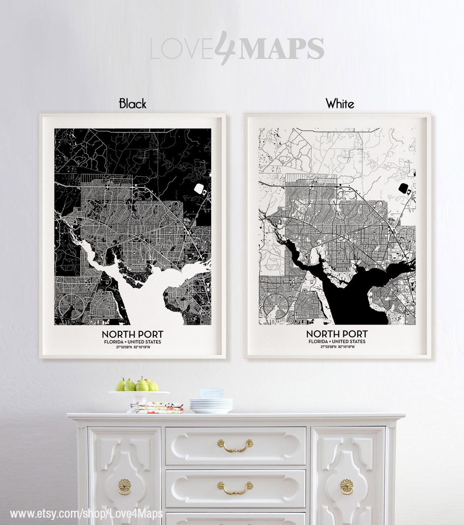 North Port Florida Map North Port City Print North Port - Etsy