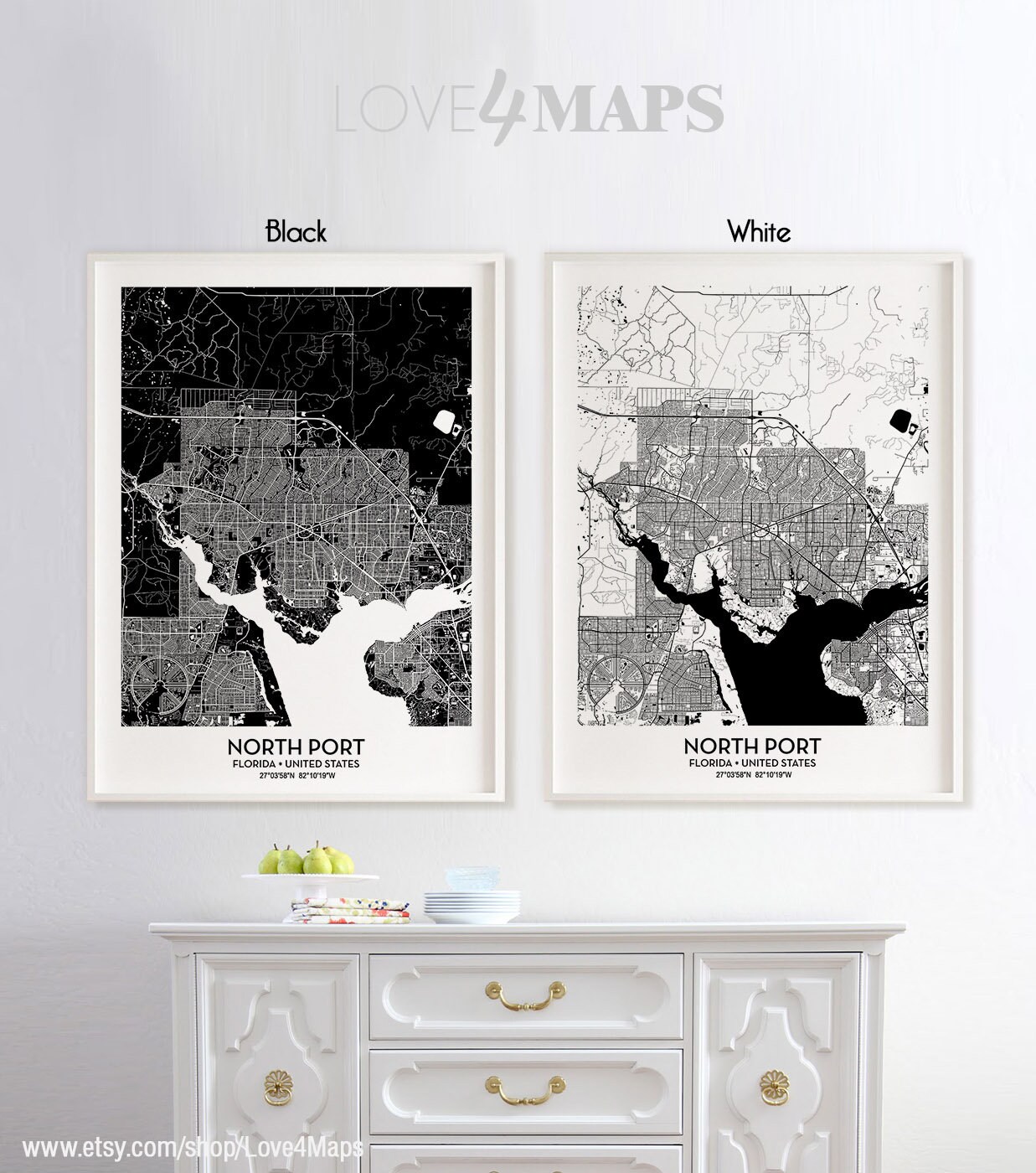 North Port Florida Map North Port City Print North Port - Etsy