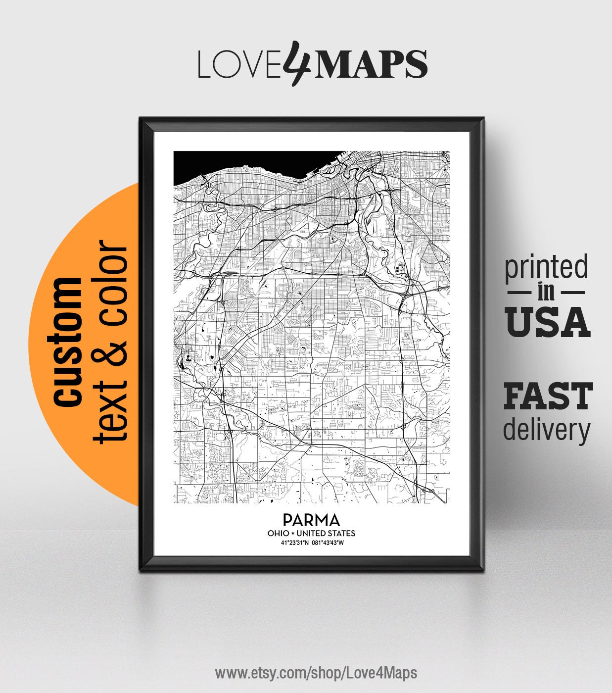 Parma Ohio Map Parma City Print Parma Poster Personalized - Etsy