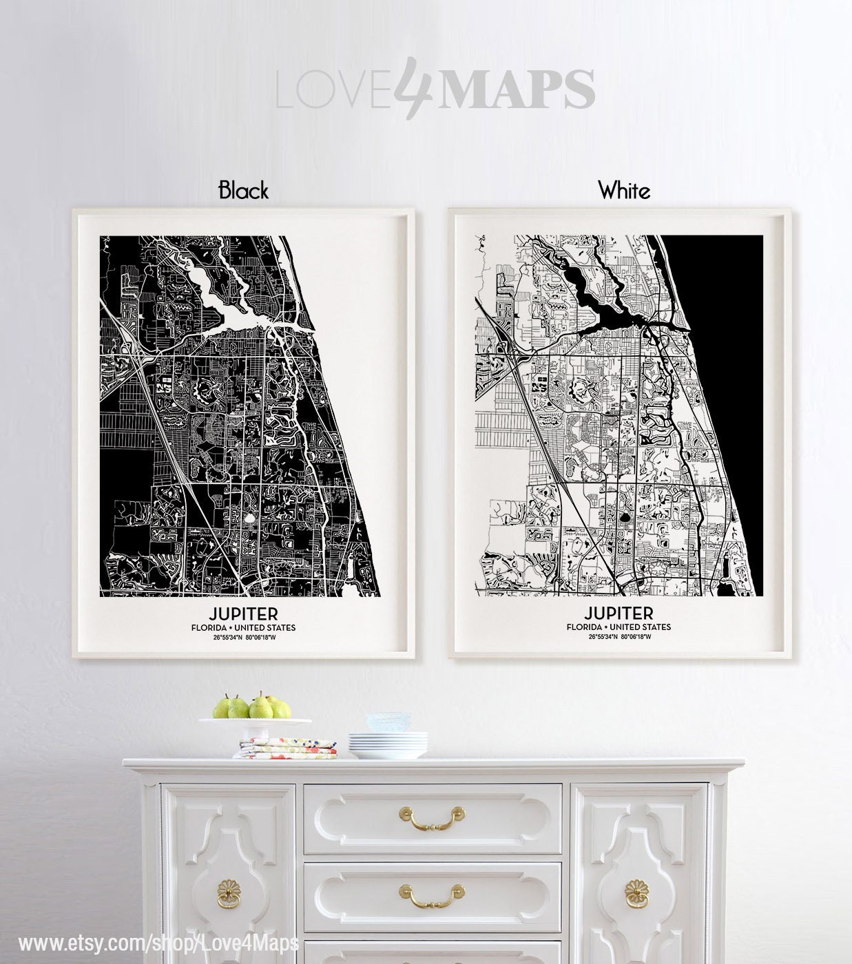 Jupiter Florida Map Jupiter City Print Jupiter Poster | Etsy