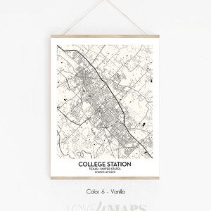 College Station TX City Map Poster Print Wall Art Decor College Station ...