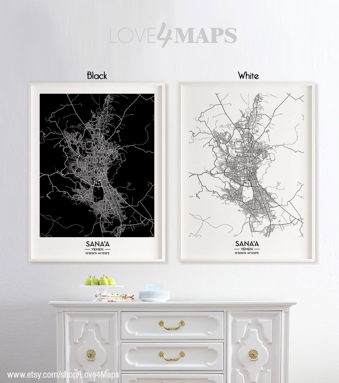 Sanaa Yemen Map Sanaa Map Print Sanaa Map Poster Sanaa Wall | Etsy