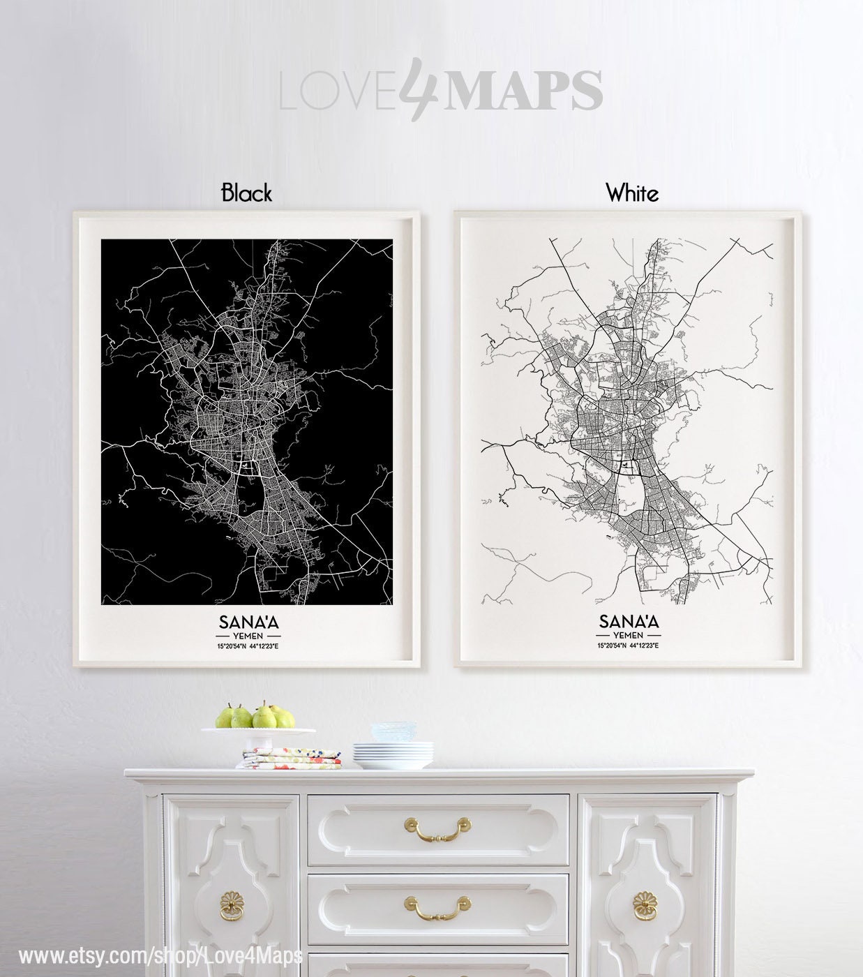 Sanaa Yemen Map Sanaa Map Print Sanaa Map Poster Sanaa Wall - Etsy