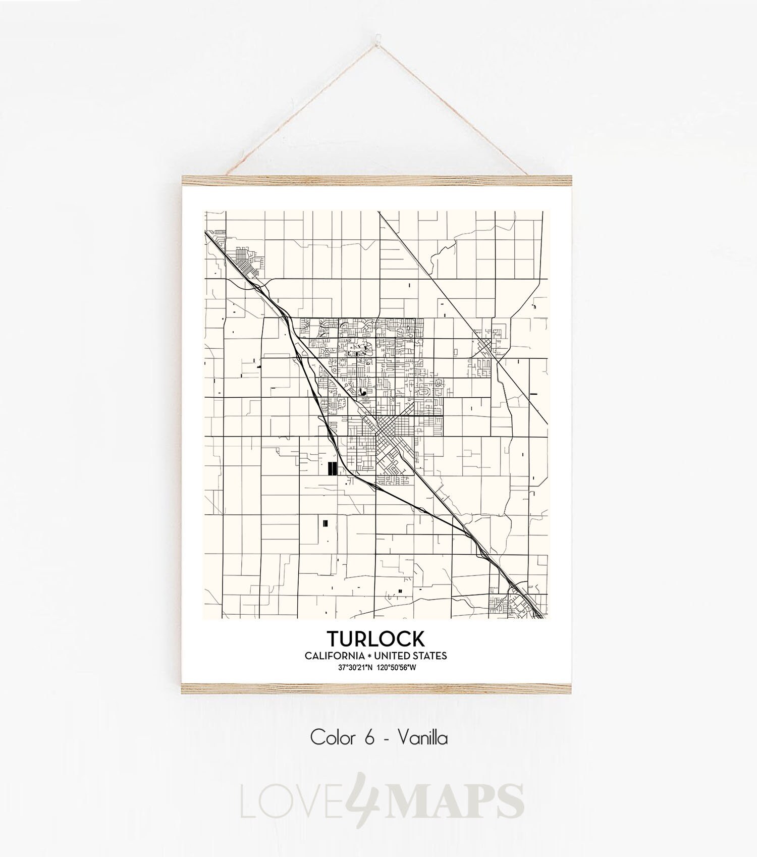 Turlock CA City Map Poster Print Wall Art Decor Turlock - Etsy